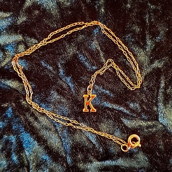 unknown | Jewelry | Vintage Dainty 2k Gold Filled Letter K Necklace ...